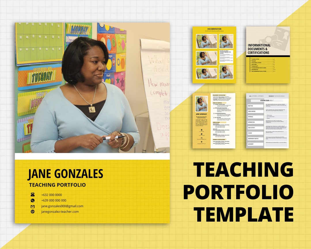 Teaching Portfolio Template - Editable, Powerpoint Powerpoint Resume ...