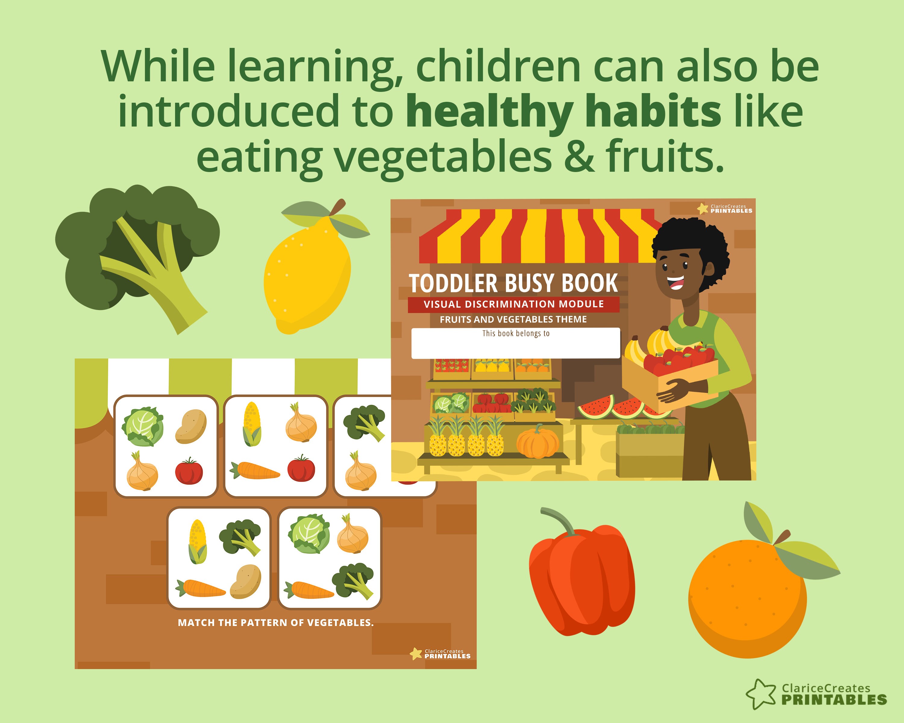 Toddler Busy Book - Visual Discrimination Module - Fruits and ...