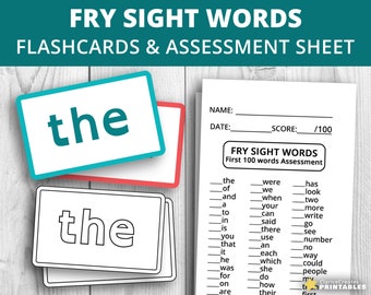 Dolch Sight Words Printable 52 Primer Dolch Words Flashcards - Etsy