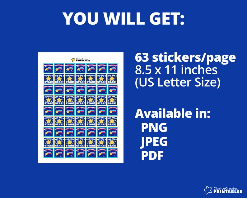 Star Space Reward Stickers - Good Job Sticker - Brilliant - You Are a ...