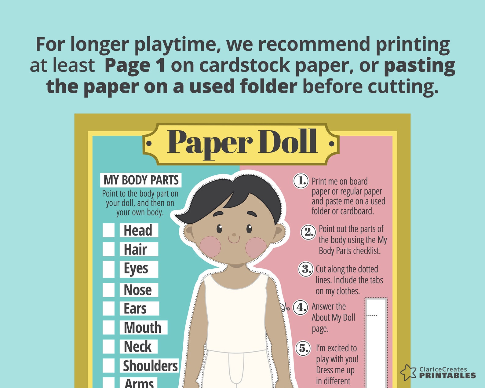 Joseph Paper Doll - Educational Printable Toy - Etsy