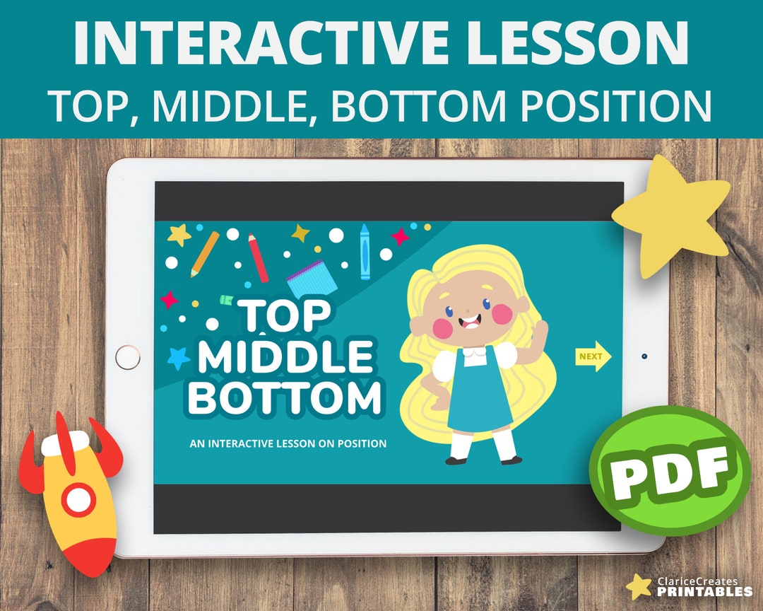 Interactive Lesson - Positions Top Bottom Middle - Kindergarten - PDF ...