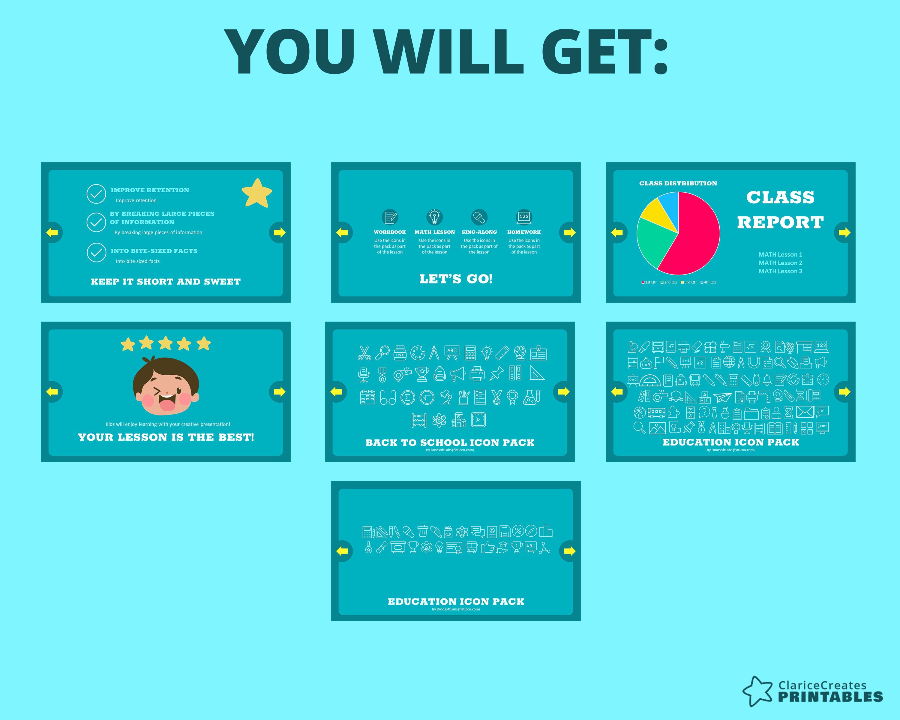 Math Class Presentation Template - Editable Slides Powerpoint ...