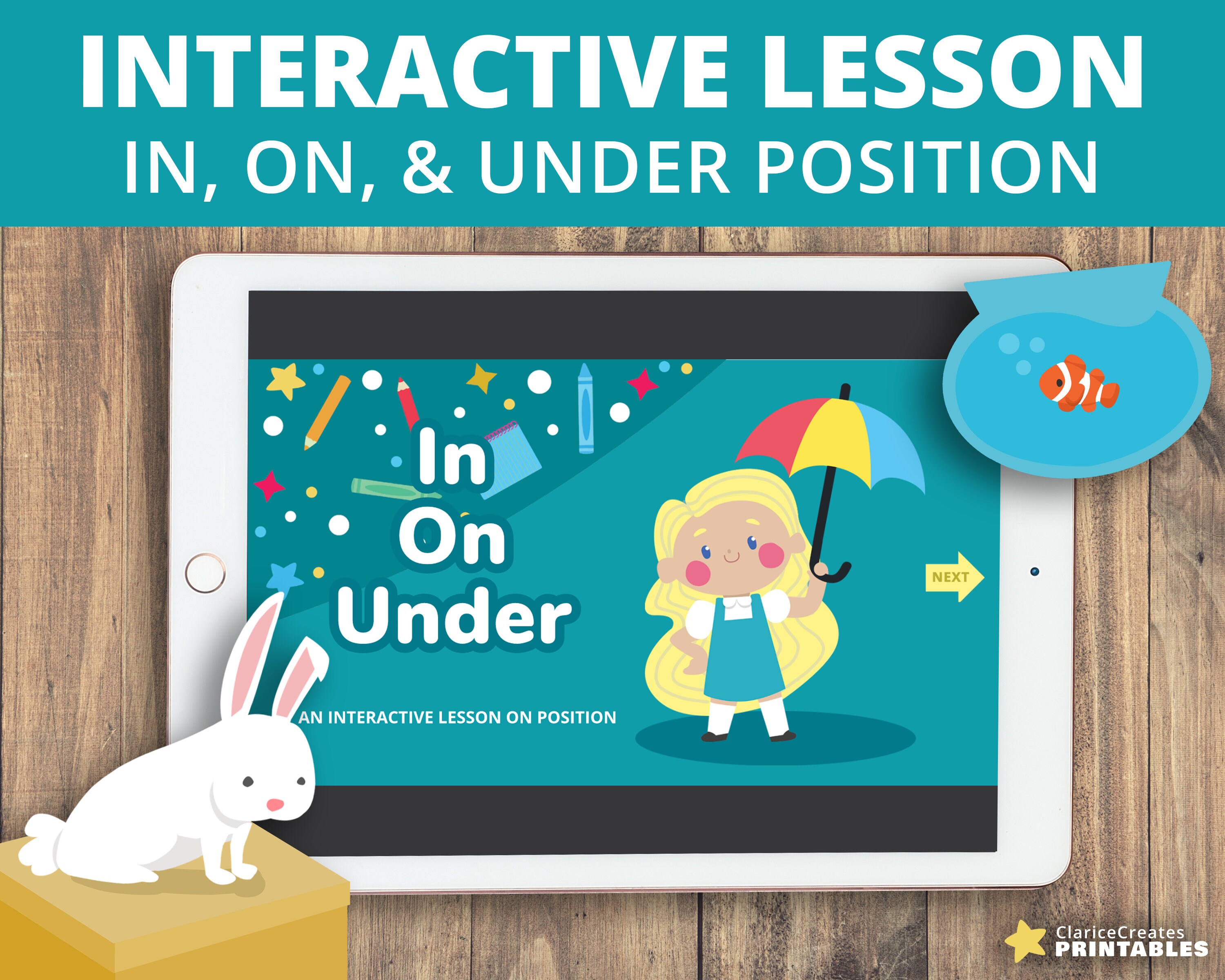 Interactive Lesson in on Under Positions Kindergarten - Etsy UK