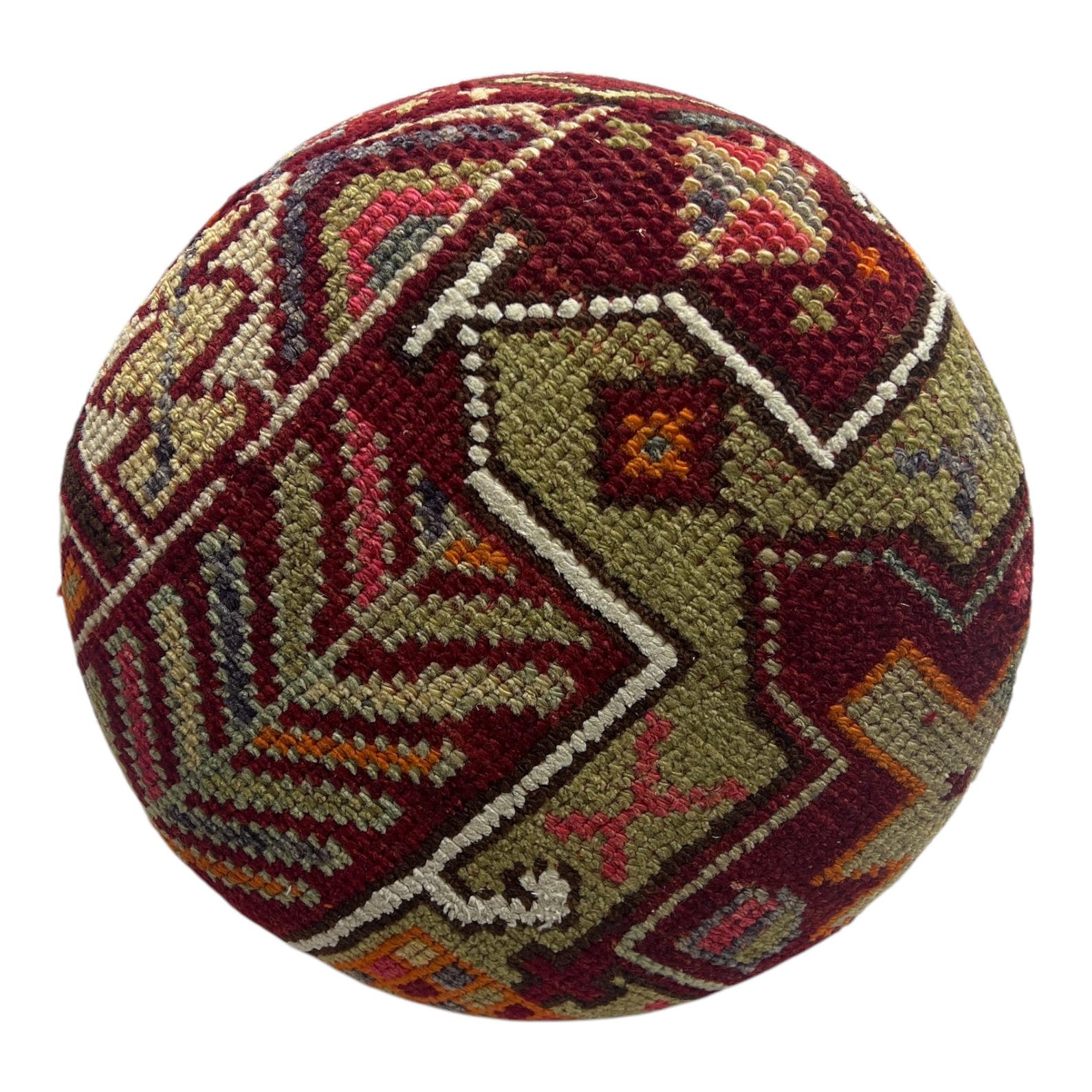 Vintage Carpet Small Round Ottoman - Etsy
