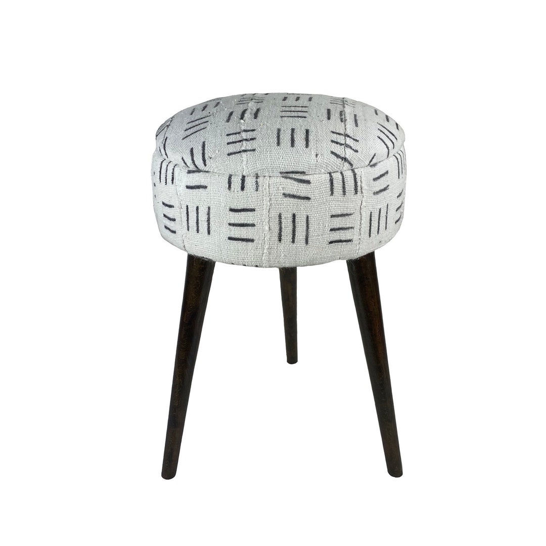 Mud Cloth Tall Stool Mudcloth Stool Mudcloth Ottoman White - Etsy