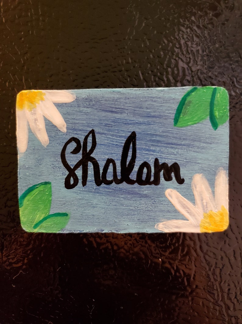 Hand-painted Magnet Set - Shalom and Peace - Etsy