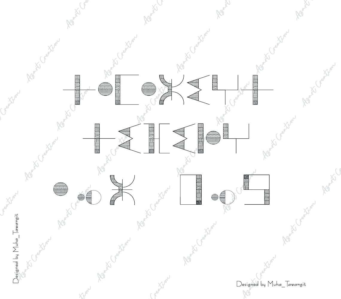 Tifinagh Font, Digital Font, Amazigh Font, Tamazight Font, Font ...