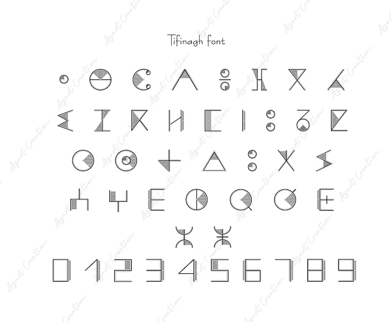 Tifinagh Font, Digital Font, Amazigh Font, Tamazight Font, Font Download, Modern Font, Otp Font ...