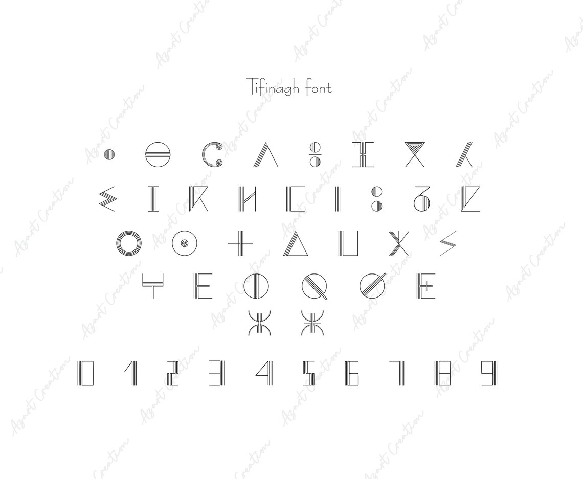 Tifinagh Font, Digital Font, Amazigh Font, Tamazight Font, Font ...