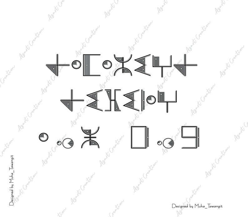 Tifinagh Font, Digital Font, Amazigh Font, Tamazight Font, Font ...