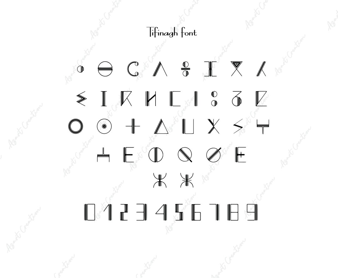 Tifinagh Font, Digital Font, Amazigh Font, Tamazight Font, Font ...