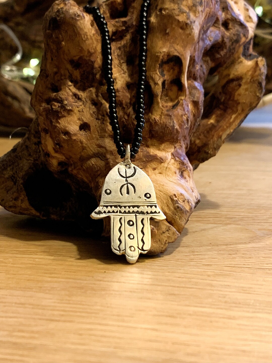 Hamsa hand of Fatima Amazighe Collar Amazigh Hecho a Mano con - Etsy France