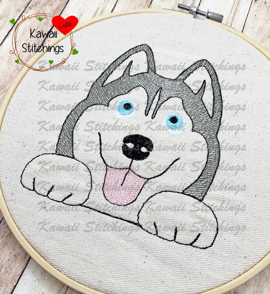 Kawaii Husky, Design, 5x7 Hoop, Digital Instant Download - Etsy