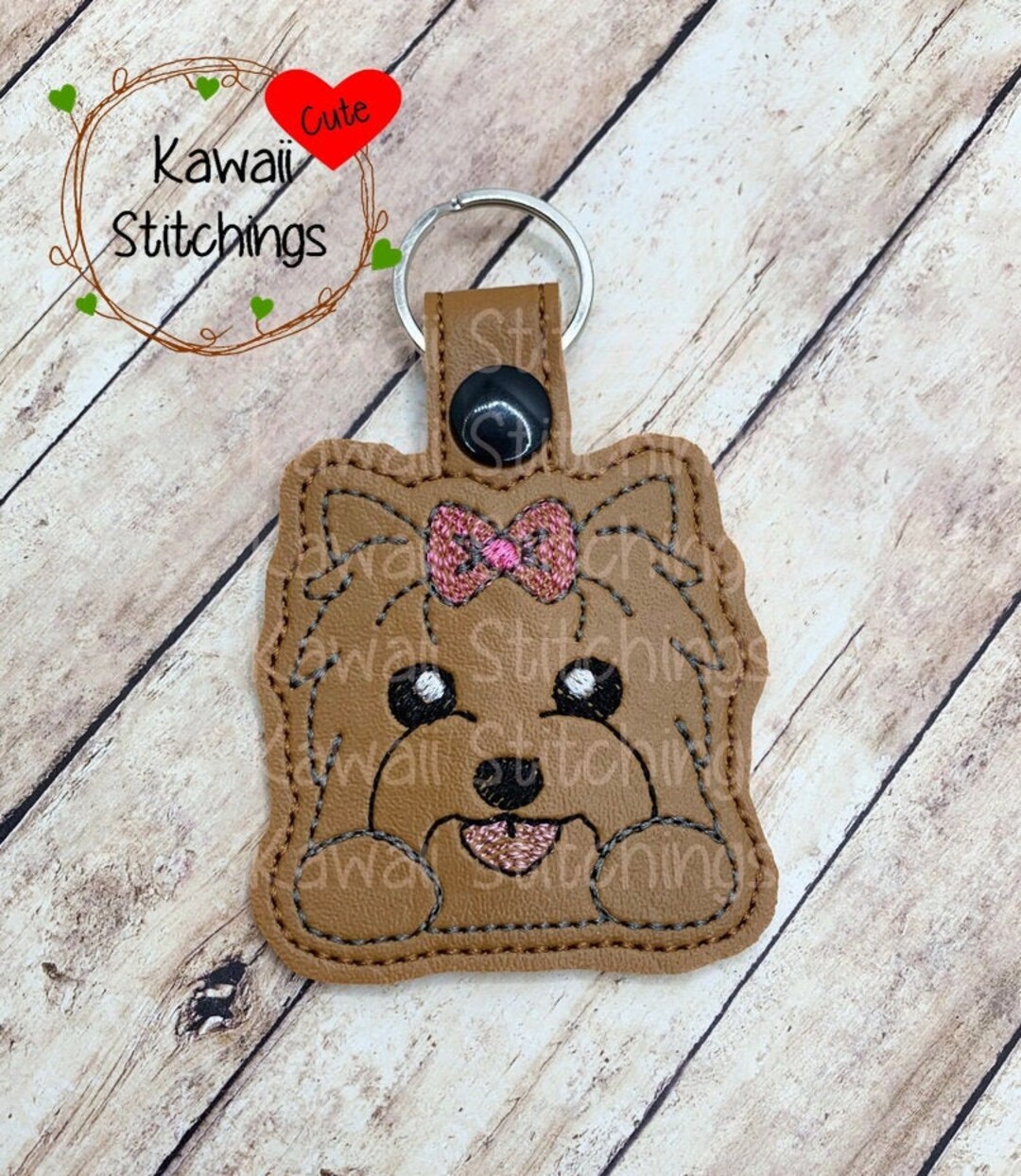 Kawaii Yorkshire Terrier Yorkie, Style 2, Key Fob, Key Chain, in the ...