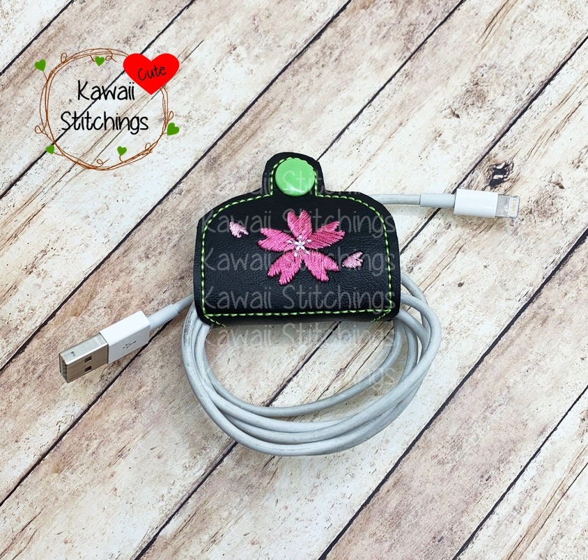 Kawaii Sakura Cord Wrap Cord wrapper In The Hoop Design | Etsy