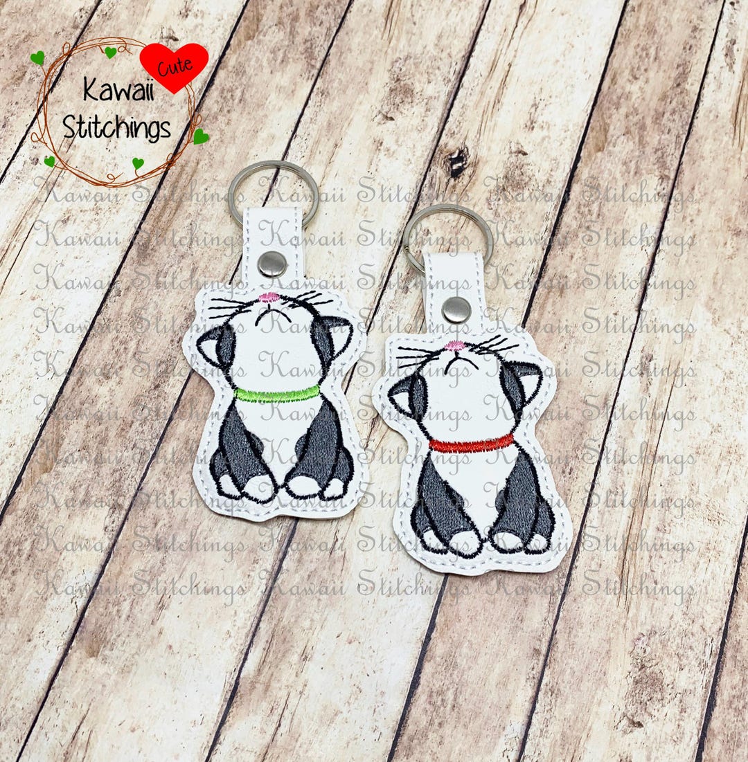 Kawaii Tux Meow, Key Fob, Key Chain, in the Hoop Design, Digital ...