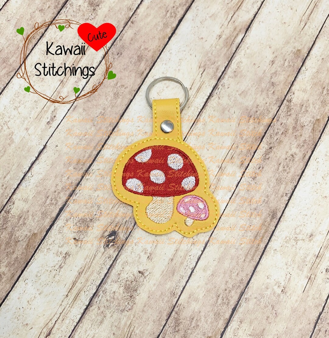 Kawaii Twin Mushroom, Key Fob, Key Chain, in the Hoop Design, Digital ...