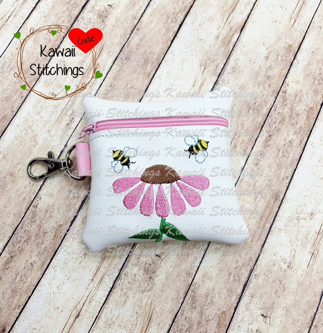Kawaii Happy Bees, Zipper Bag, 4x4 Hoop Size, in the Hoop Design ...
