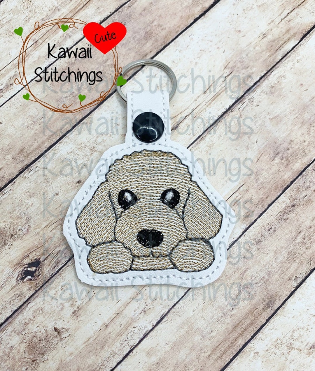 Kawaii Toy Poodle, Key Fob, Key Chain, in the Hoop Design, Digital ...