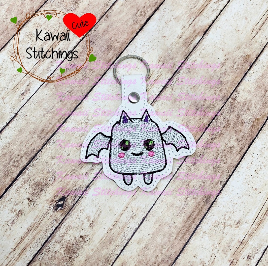 Kawaii Cute Bat, Key Fob, Key Chain, in the Hoop Design, Digital ...