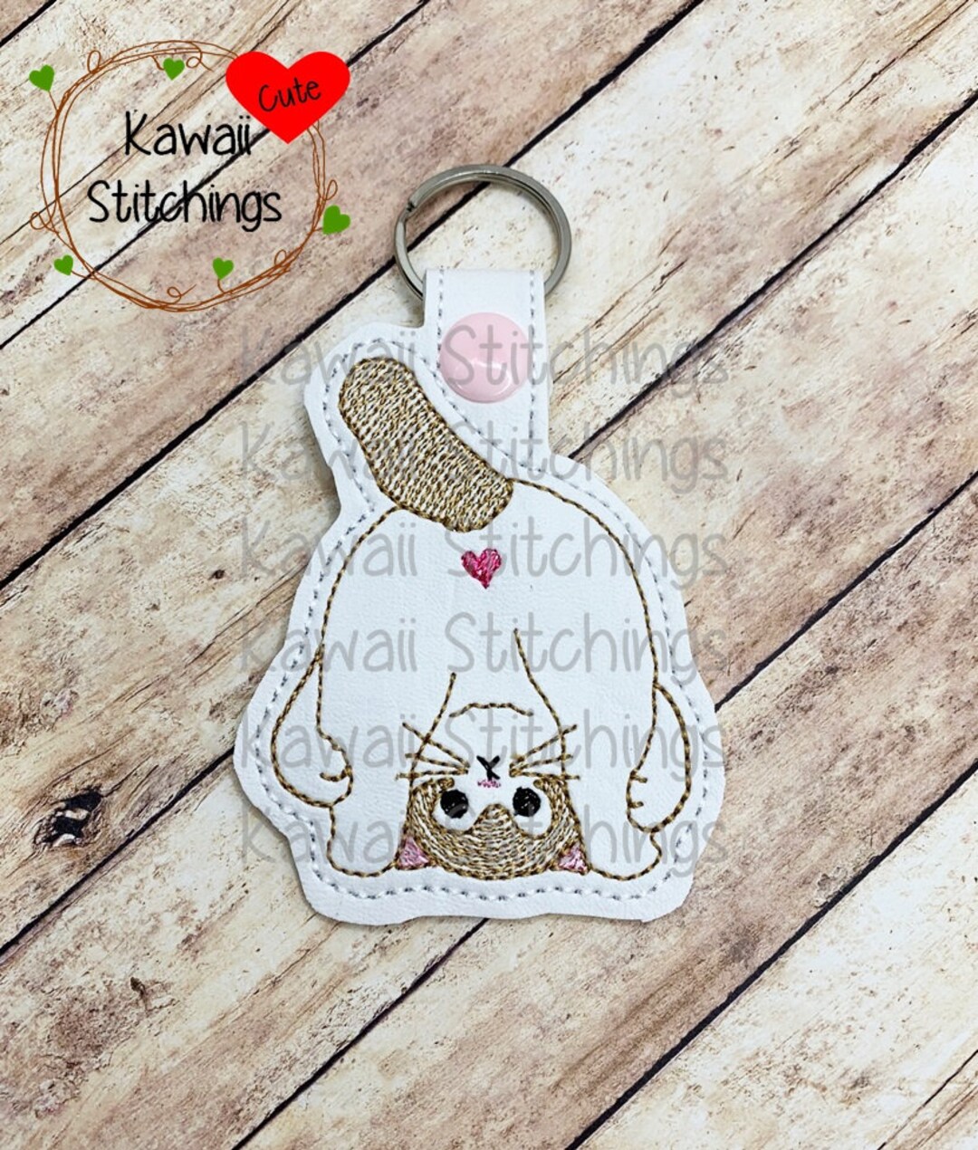 Kawaii Hello Cat, KF, Key Fob, Key Chain, in the Hoop Design, Digital ...
