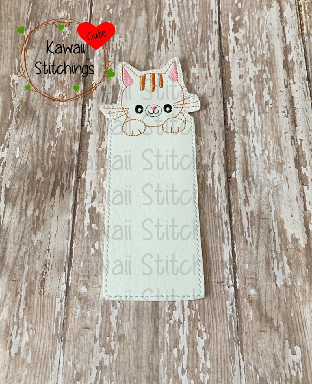 Kawaii Cat, Bookmark, 5"x7", in the Hoop Design, Digital Instant ...