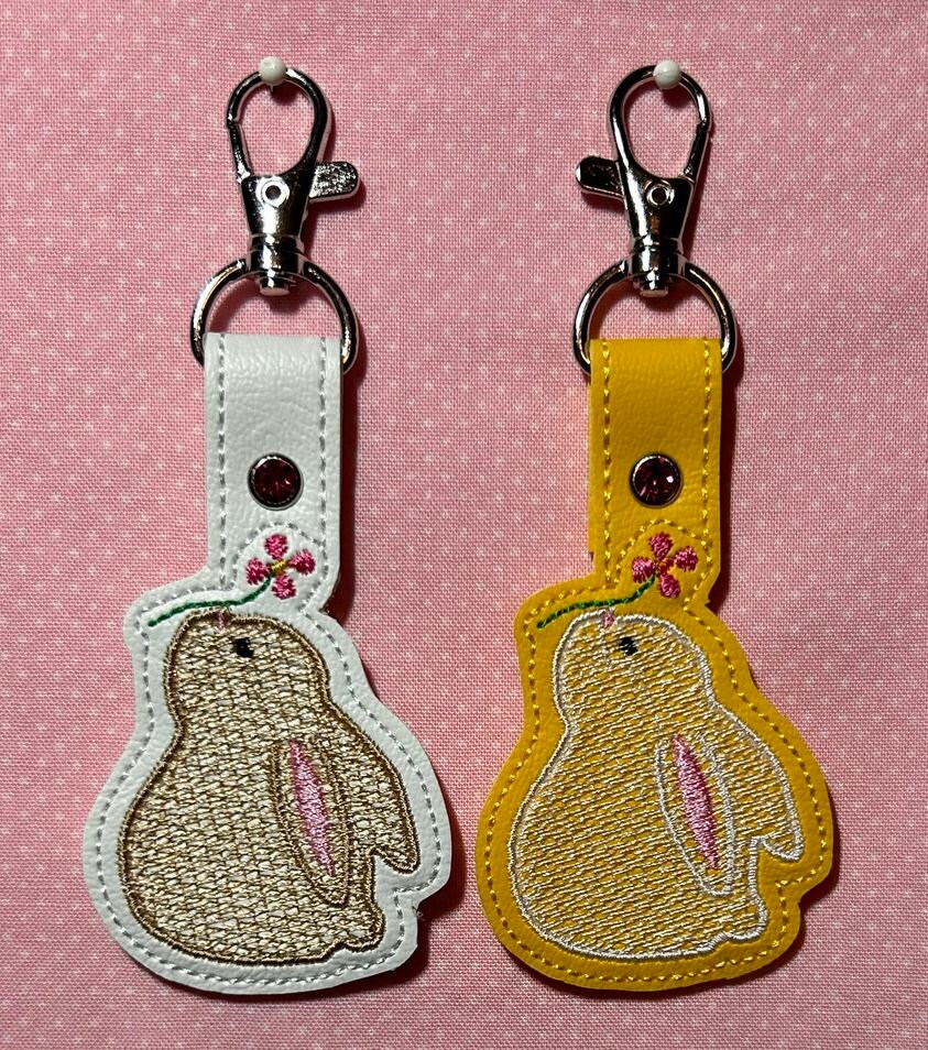 Kawaii Flower Bunny, Key Fob, Key Chain, in the Hoop Design, Digital ...