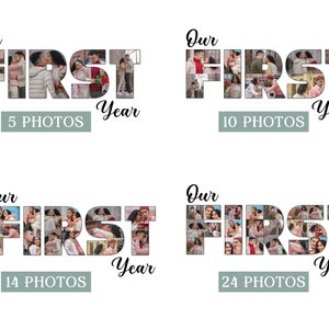 Our First Year Collage One Year Anniversary Gifts for Boyfriend ...