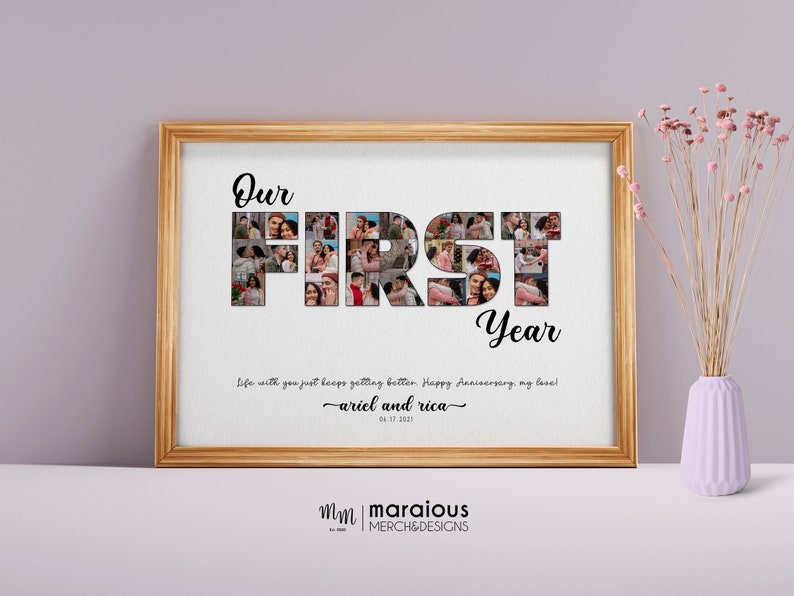 Our First Year Collage One Year Anniversary Gifts for - Etsy