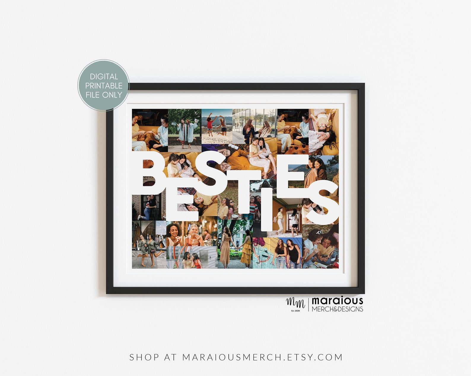 Bestie Personalized Digital Collage, Besties for Life Custom Photo ...