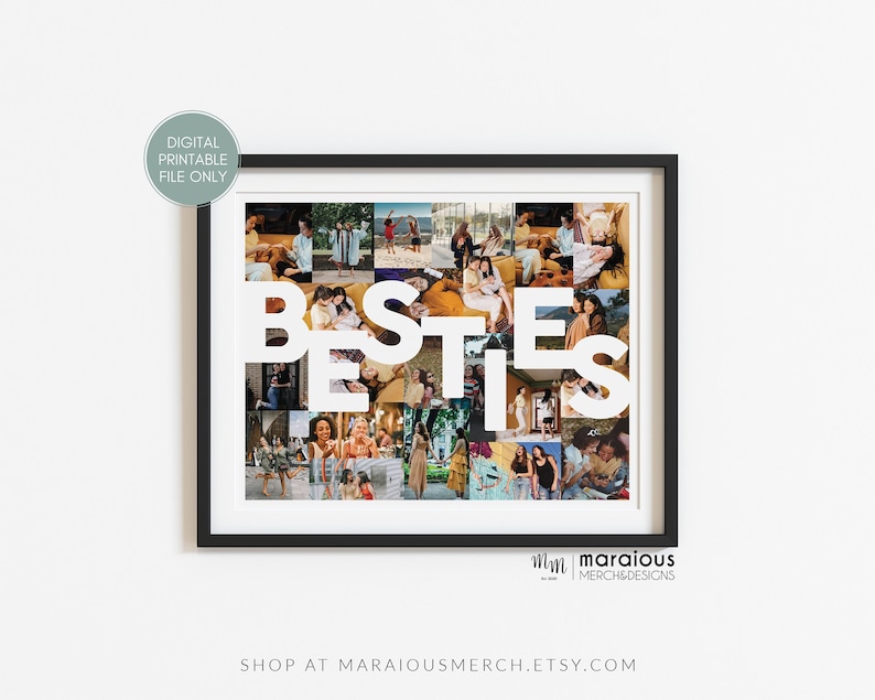Bestie Personalized Digital Collage, Besties for Life Custom Photo ...