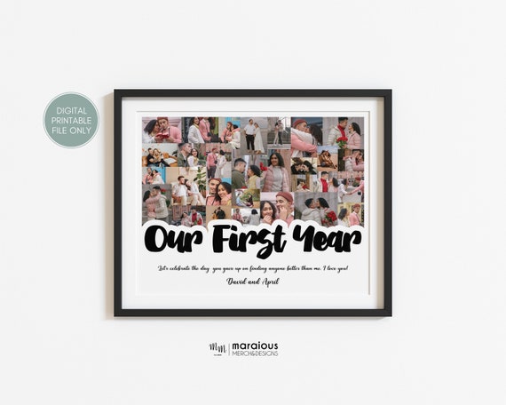 1st Anniversary Custom Photo Collage One Year Anniversary - Etsy