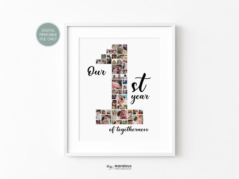 Custom 1st Anniversary Collage 1 Year Anniversary Gift for - Etsy