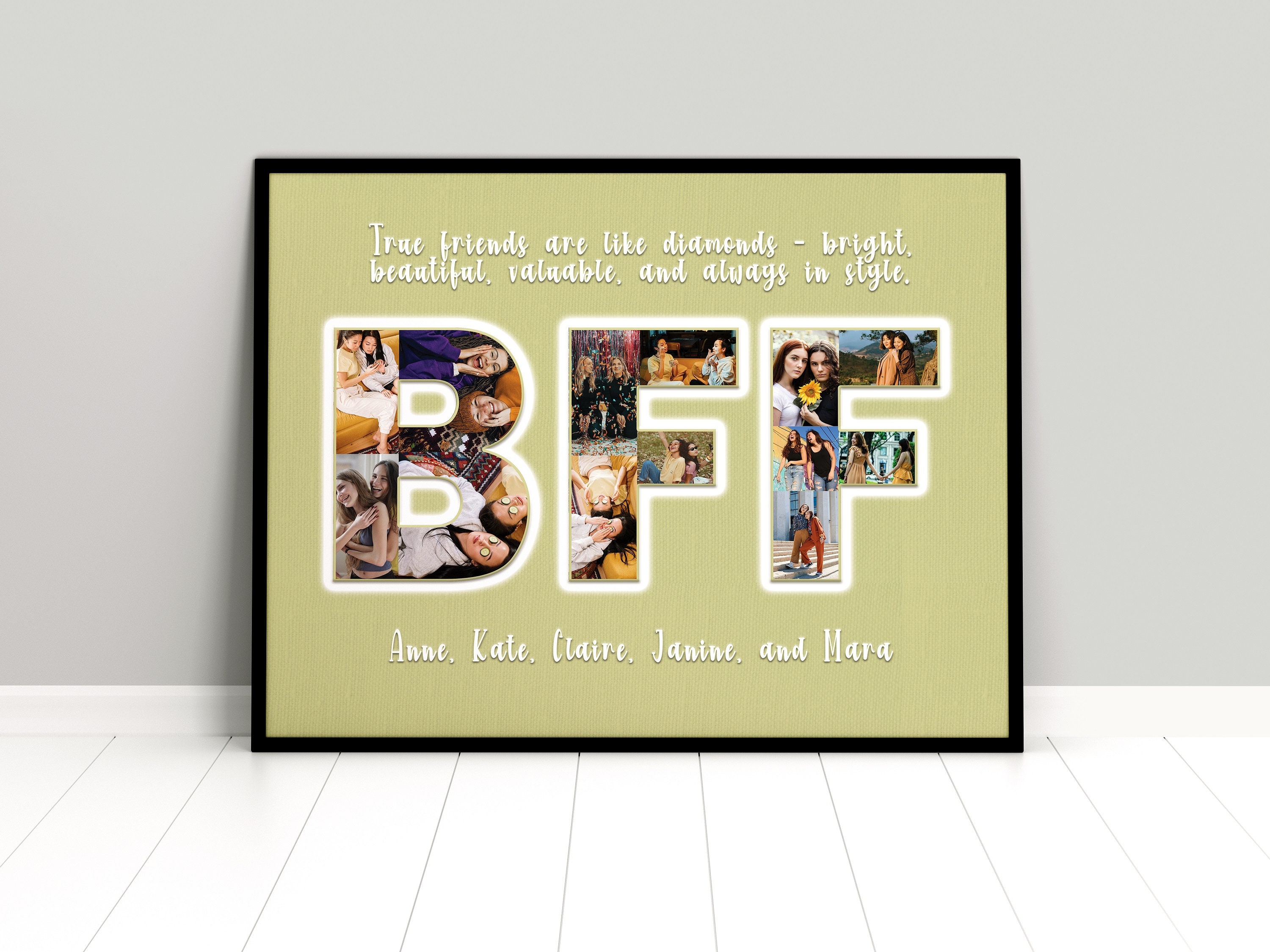Photo BFF gift Bestie Personalized Digital Collage Gift for | Etsy