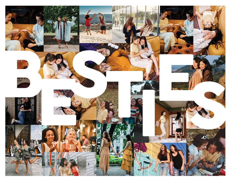 Bestie Personalized Digital Collage Besties for Life Custom - Etsy