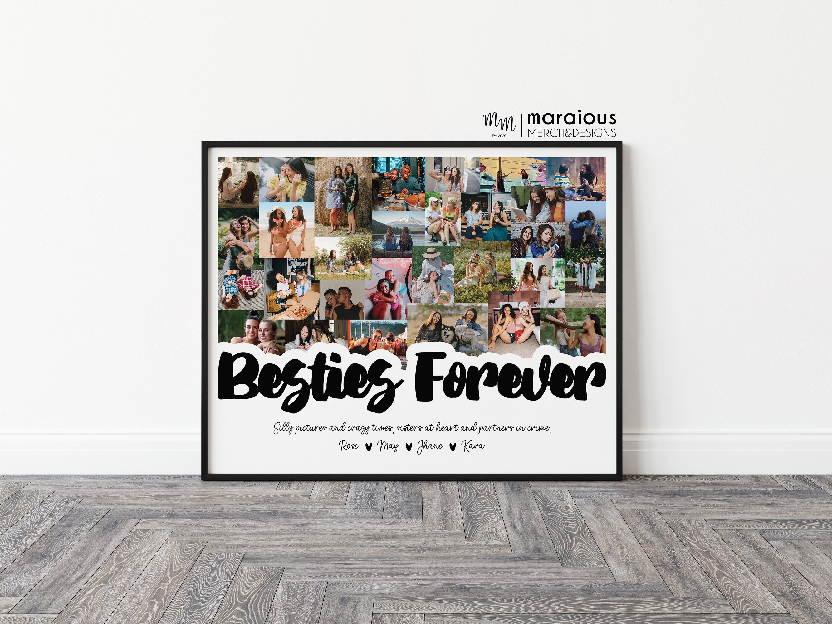 Besties Forever Digital Photo Collage Gift for Best Friend ...