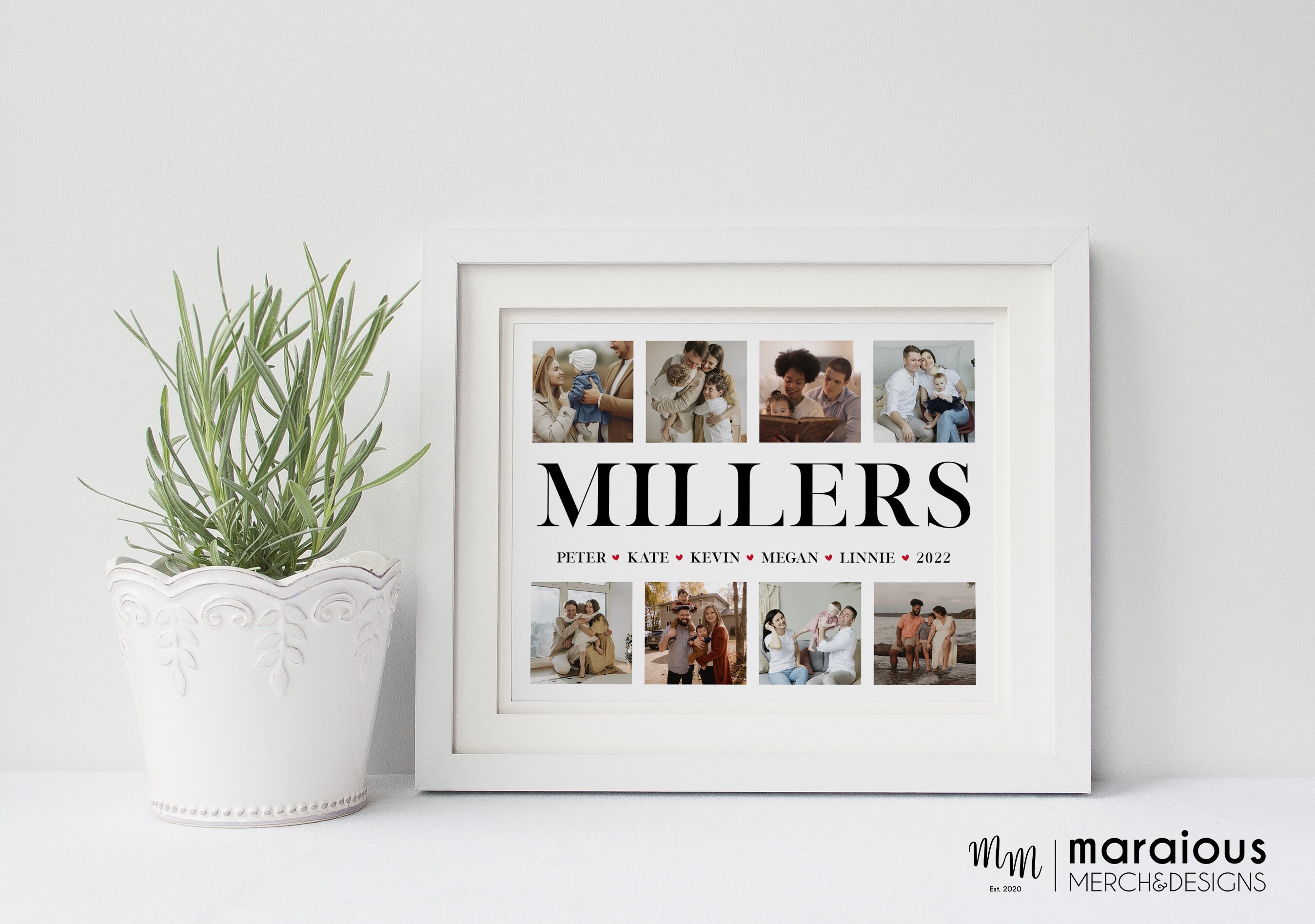 Personalized Family Name Print, Custom Family Keepsake, Unique Family ...