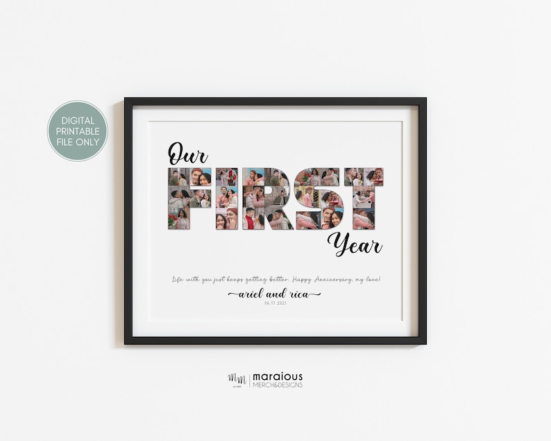 Our First Year Collage One Year Anniversary Gifts for - Etsy