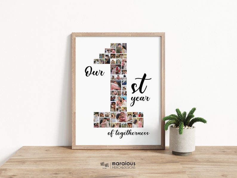 Custom 1st Anniversary Collage 1 Year Anniversary Gift for - Etsy