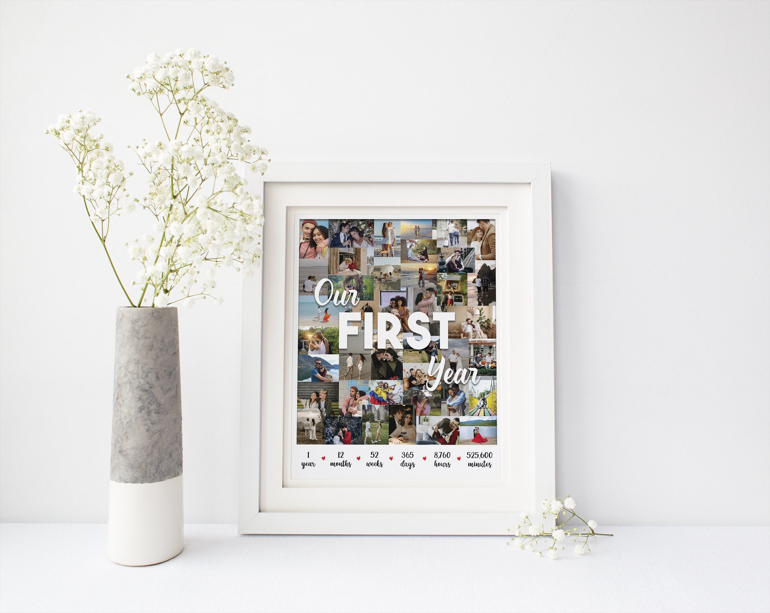 Personalize 1st Anniversary Photo Collage 1 Year Collage Gift - Etsy