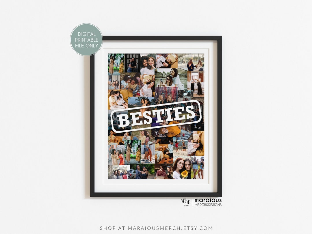 Besties Picture Collage, Personalized Gift for Best Friend, Custom ...