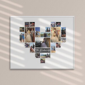 Heart Family Photo Collage, Custom Family Picture Love Collage, Heart ...