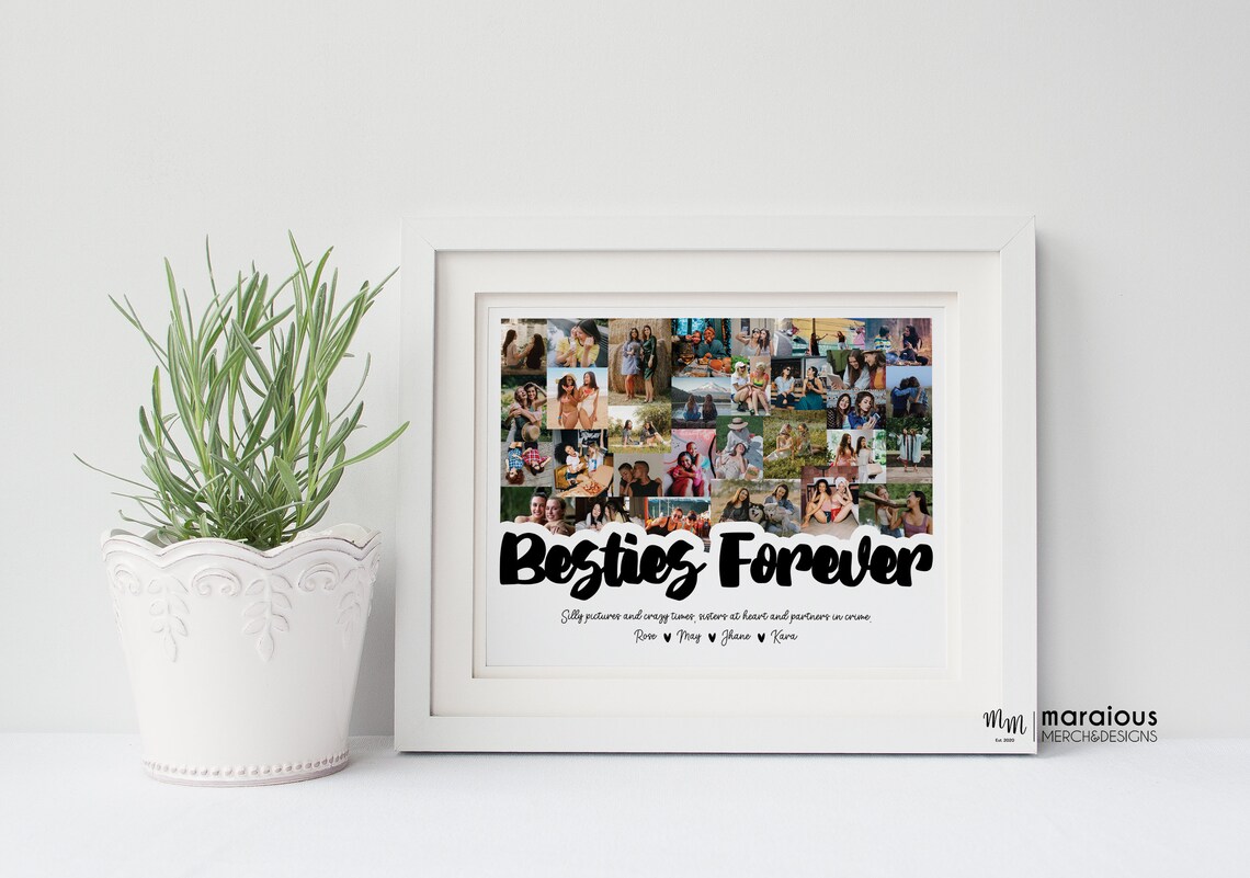 Besties Forever Digital Photo Collage Gift for Best Friend ...
