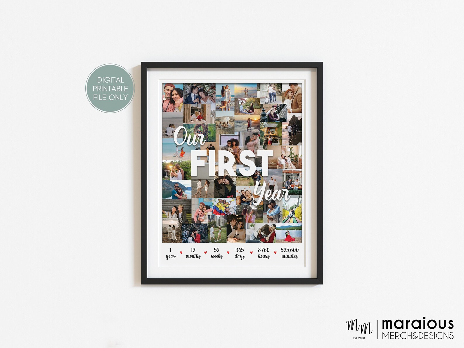 Personalize 1st Anniversary Photo Collage 1 Year Collage Gift - Etsy