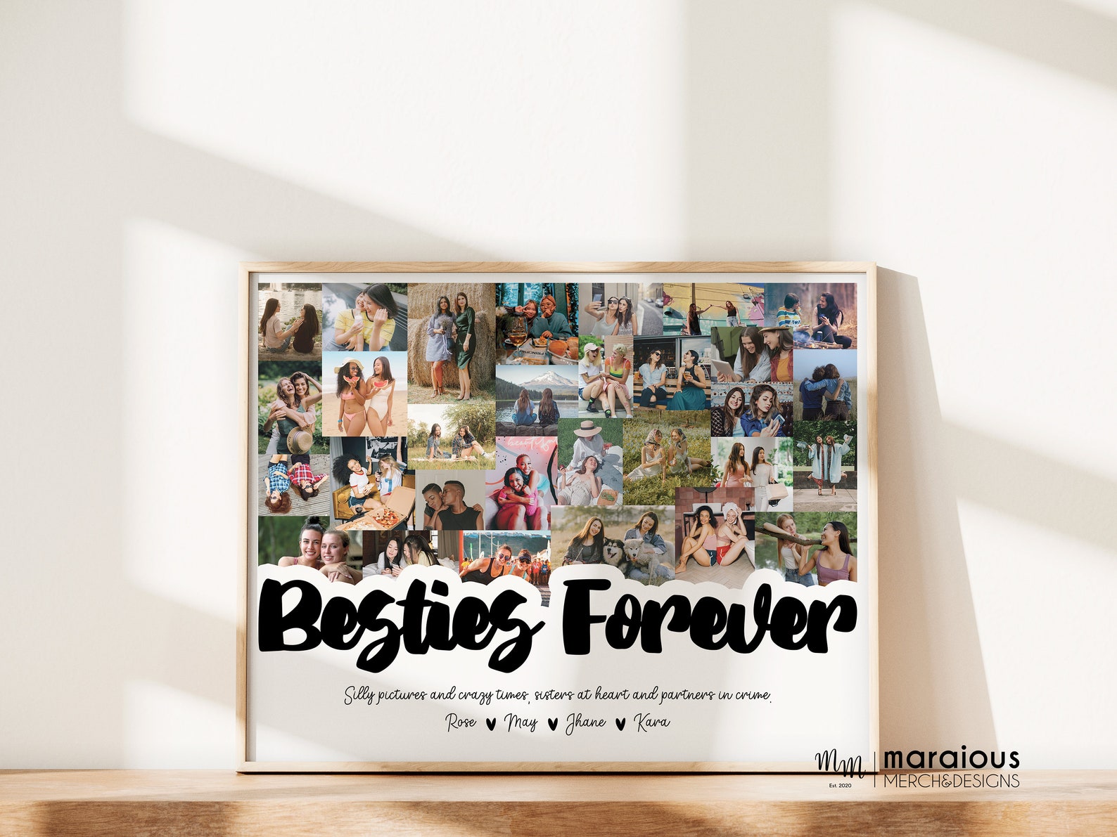 Besties Forever Digital Photo Collage Gift for Best Friend ...