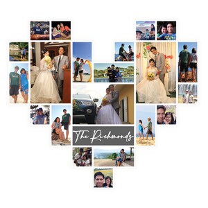 Heart Family Photo Collage, Custom Family Picture Love Collage, Heart ...