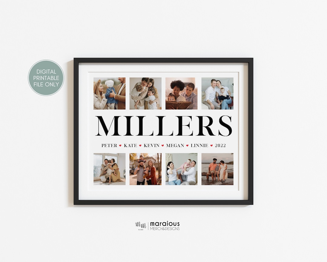 Personalized Family Name Print, Custom Family Keepsake, Unique Family ...