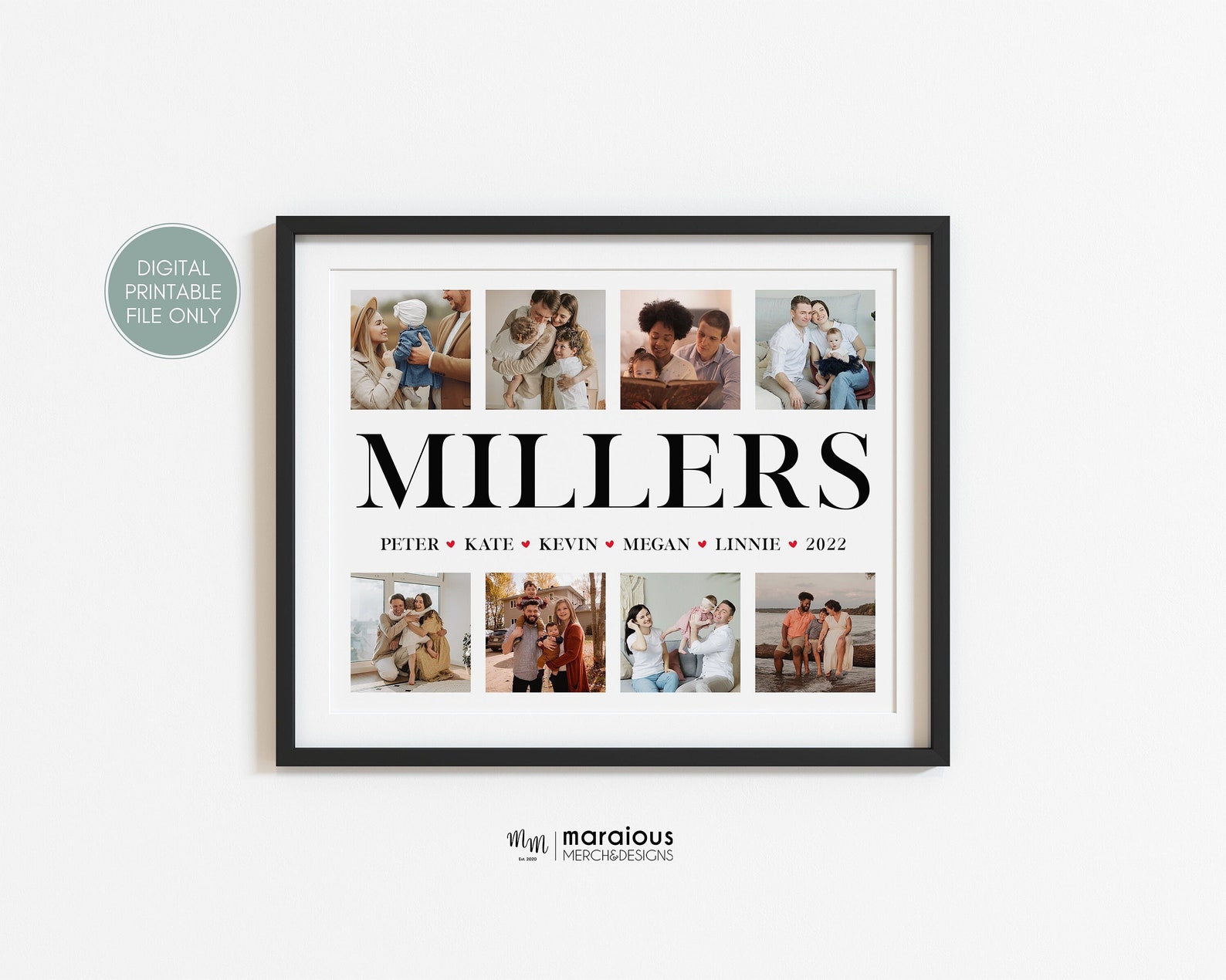 Personalized Family Name Print, Custom Family Keepsake, Unique Family ...