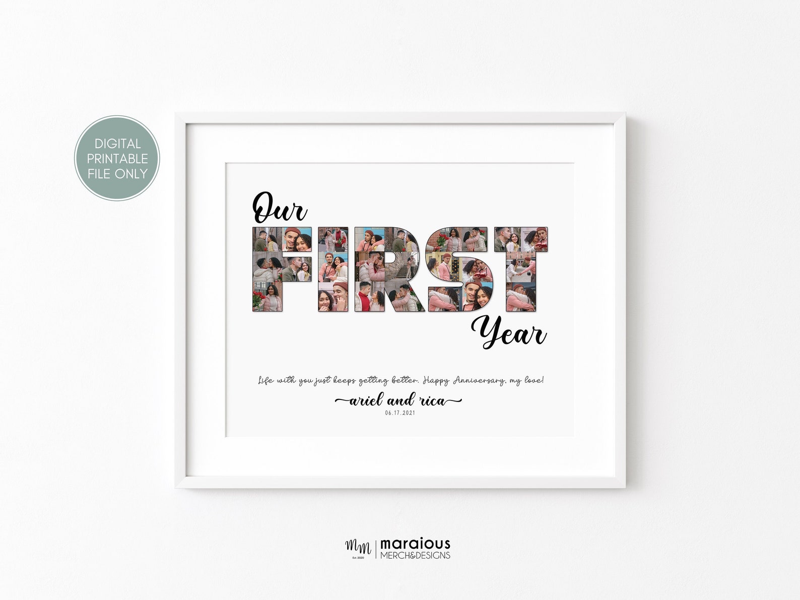 Our First Year Collage One Year Anniversary Gifts for - Etsy